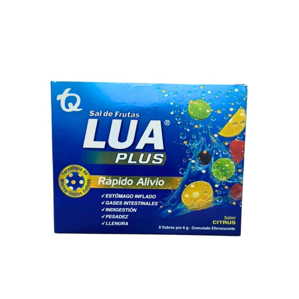 LUA PLUS CAJA X 8 SOBRES SAL DE FRUTA | Tu Farmacia Actual